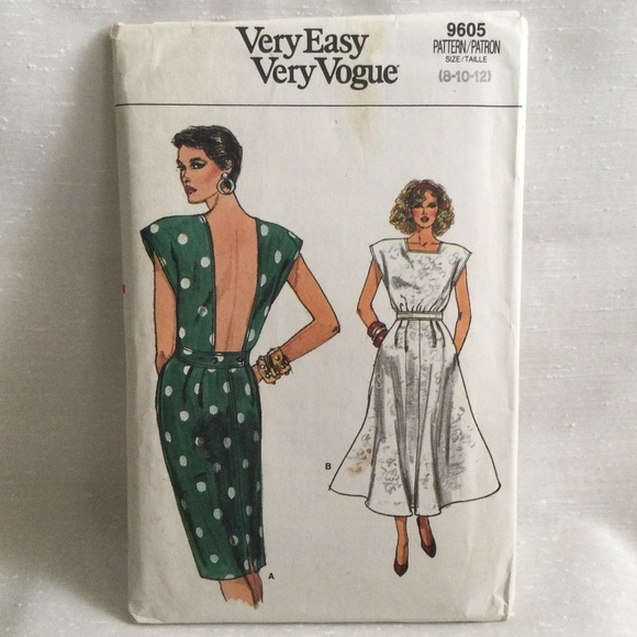 Vogue | Other | Vintage Very Easy Vogue 965 Backless Dresses Size 8 0 ...